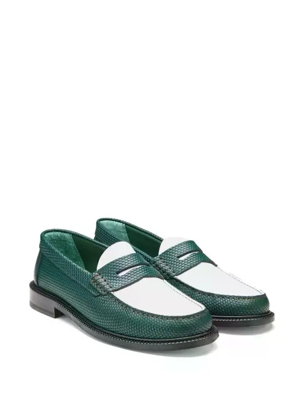 VINNY'S Embossed Leather Loafers