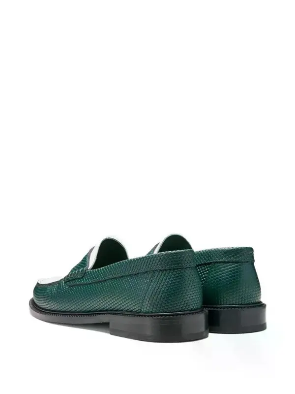 VINNY'S Embossed Leather Loafers