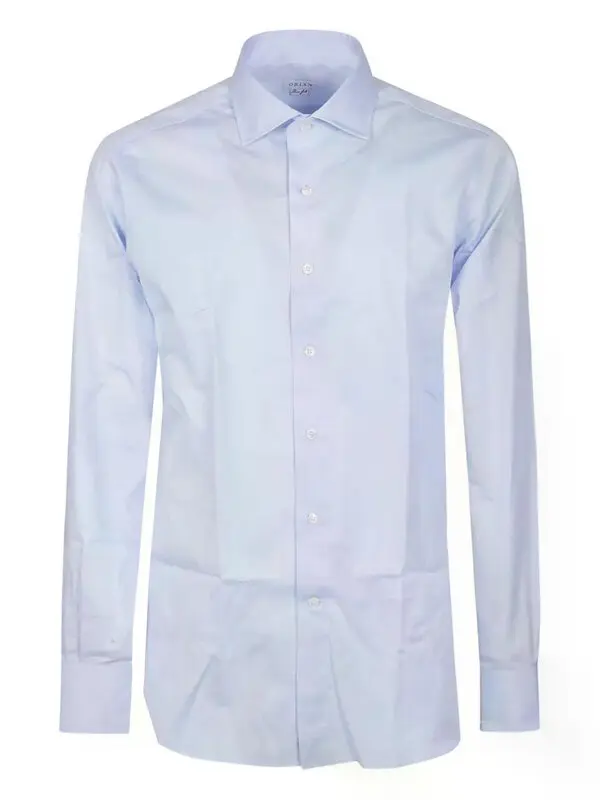 ORIAN Button-down Cotton Shirt - Blue