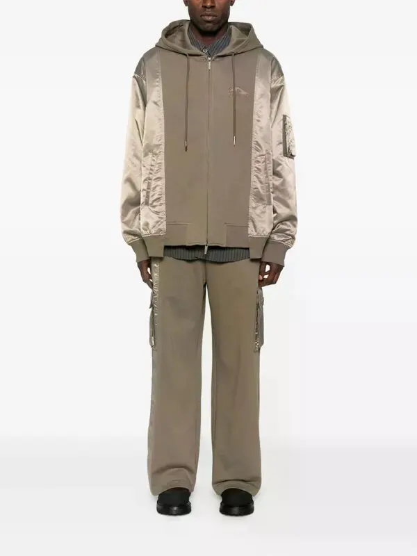 FENG CHEN WANG Satin-panel Cargo Trousers