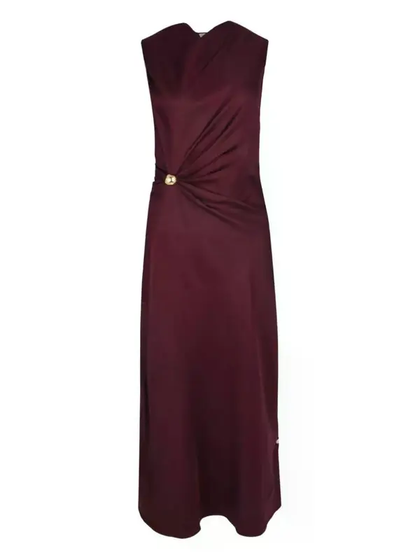 Loulou De Saison Draped Silk Midi Dress