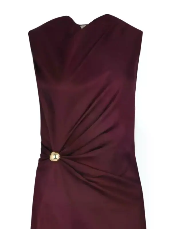 Loulou De Saison Draped Silk Midi Dress