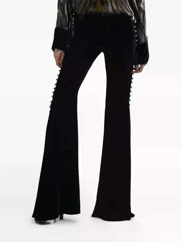 Roberto Cavalli Bead-embellished Flared Trousers