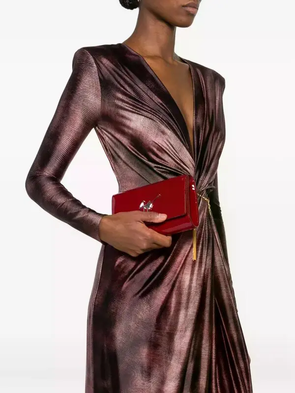 GIUSEPPE ZANOTTI Patent Leather Clutch - Red