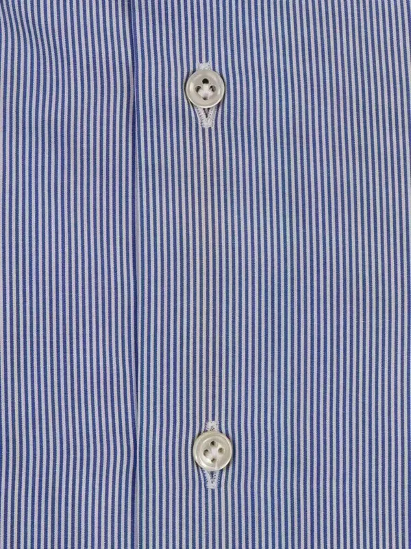 MAZZARELLI Striped Cotton Shirt - Blue