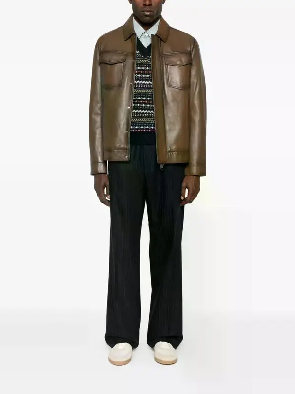 YVES SALOMON Flap-pocket Leather Jacket