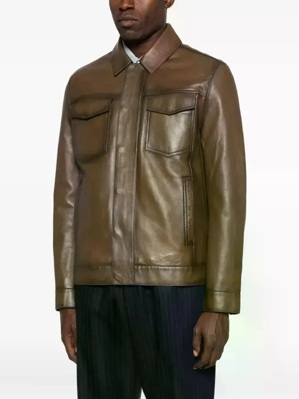 YVES SALOMON Flap-pocket Leather Jacket