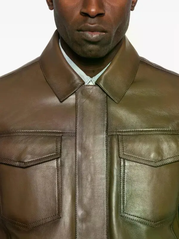 YVES SALOMON Flap-pocket Leather Jacket