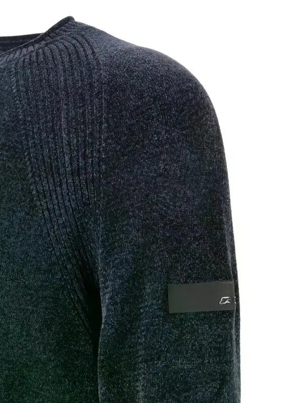 RRD Velvet Round-neck Sweater - Blue