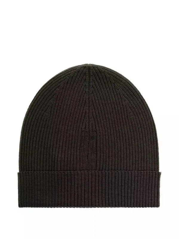 Rick Owens Ribbed Wool Beanie - Green