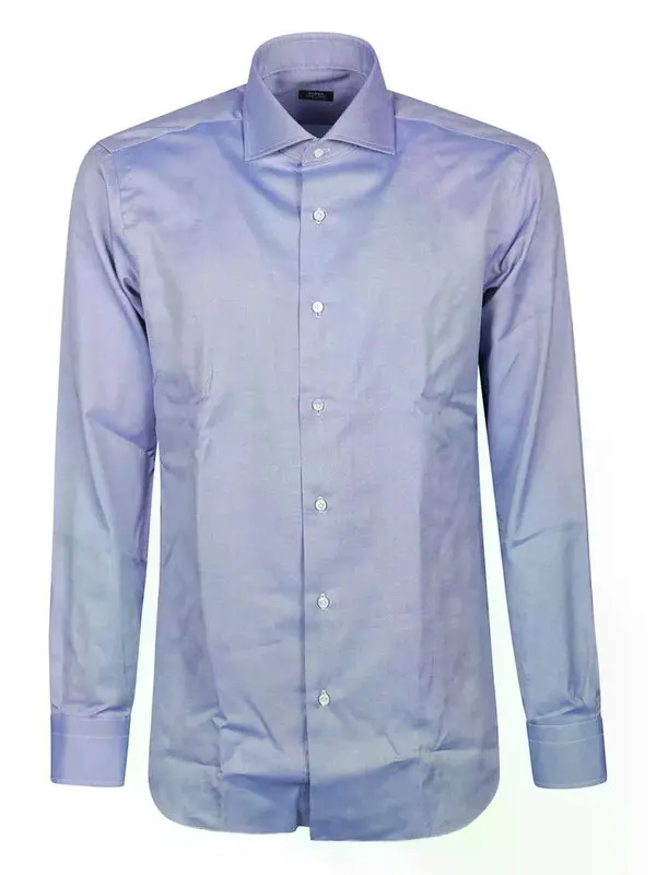 BARBA NAPOLI Long-sleeve Button-down Shirt - Blue