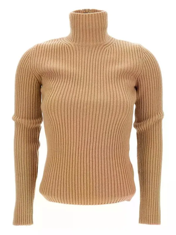 Max Mara Ribbed Turtleneck Sweater - Neutrals