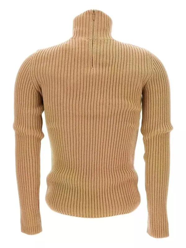 Max Mara Ribbed Turtleneck Sweater - Neutrals
