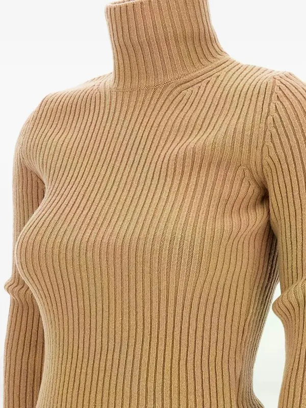 Max Mara Ribbed Turtleneck Sweater - Neutrals