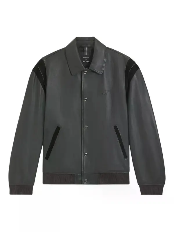BOSS Leather Bomber Jacket