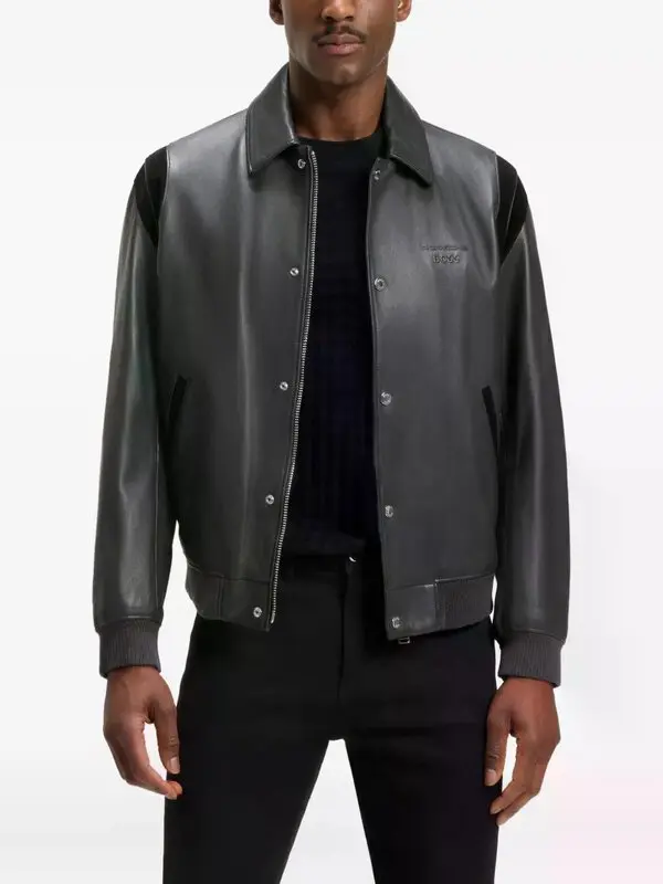 BOSS Leather Bomber Jacket