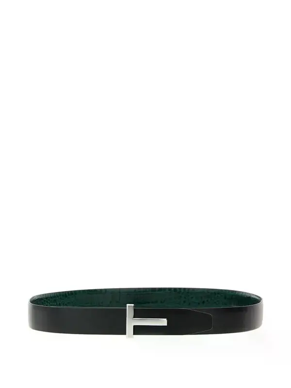 TOM FORD Crocodile-embossed Reversible Belt