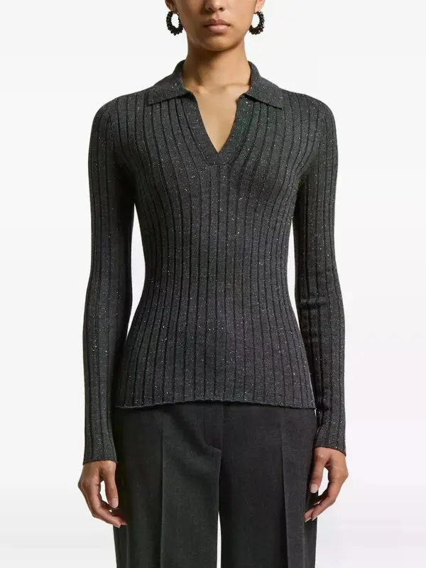 Peserico Ribbed Polo-neck Pullover