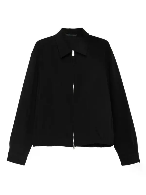 LOW BRAND Zip-front Collared Shirt Jacket