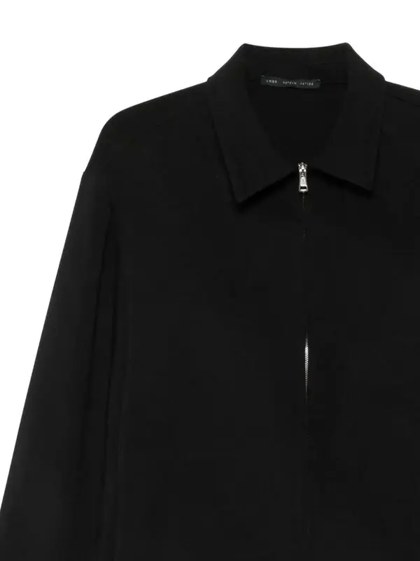 LOW BRAND Zip-front Collared Shirt Jacket