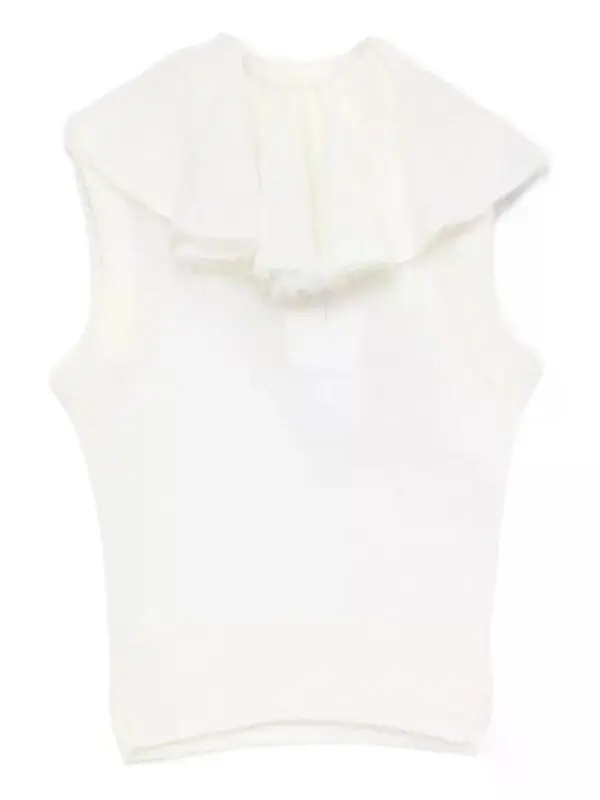 Viktor & Rolf Ruffled Sleeveless Top - White