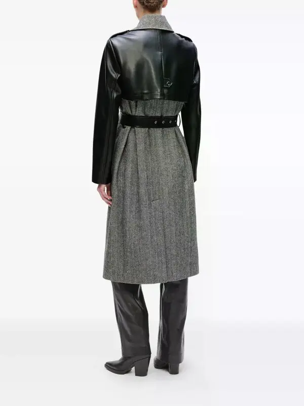 Karl Lagerfeld Belted Herringbone Coat