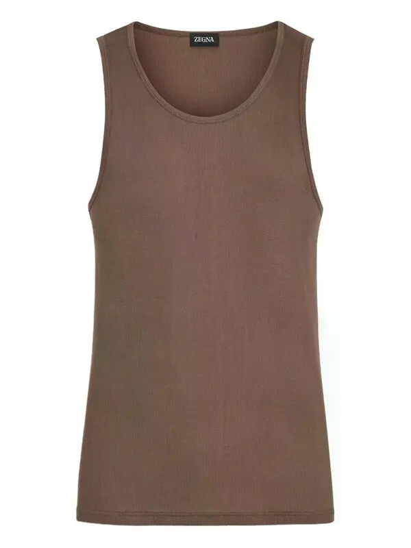 Zegna Ribbed Cotton-blend Tank Top