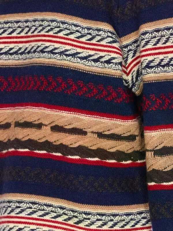 Guest In Residence Striped Fringed Sweater - Blue