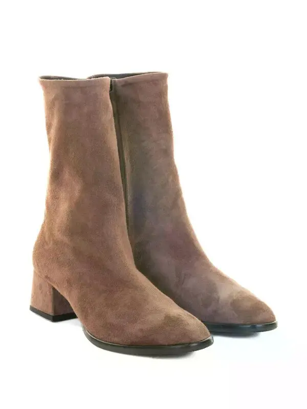LORENZO MASIERO Suede Block-heel Ankle Boots