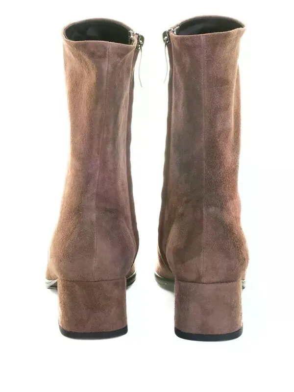 LORENZO MASIERO Suede Block-heel Ankle Boots