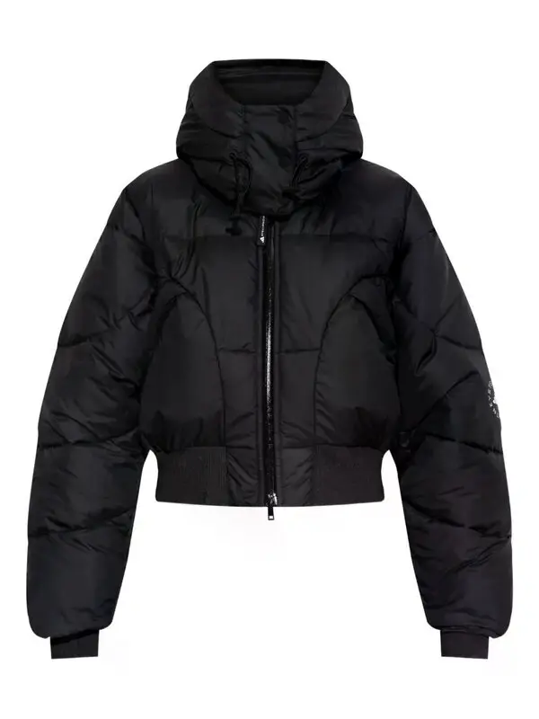 Adidas By Stella McCartney Hooded Quilted Jacket - Black