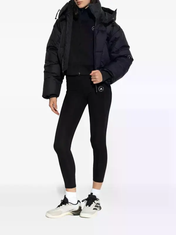 Adidas By Stella McCartney Hooded Quilted Jacket - Black