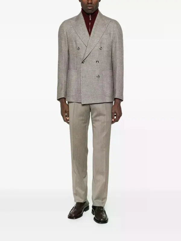 Tagliatore Double-breasted Textured Jacket