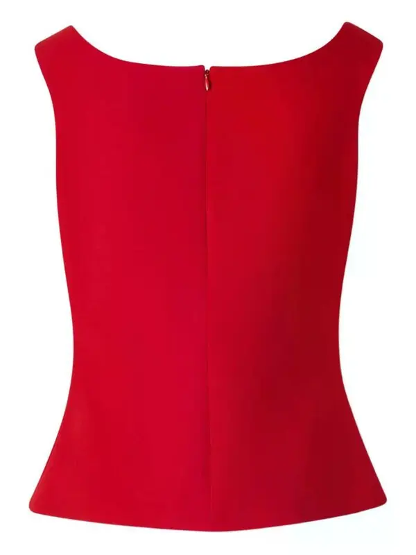 Magda Butrym Rose-detail Wool-blend Top - Red