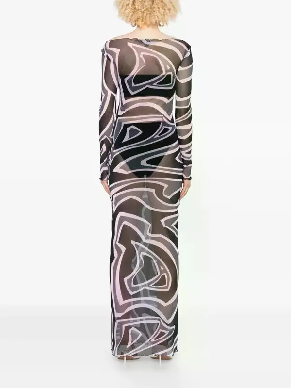 Emilio Pucci Labirinto-print Maxi Dress - Black