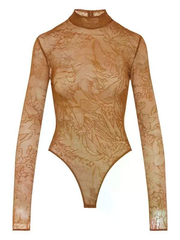 David Koma Floral-lace Bodysuit