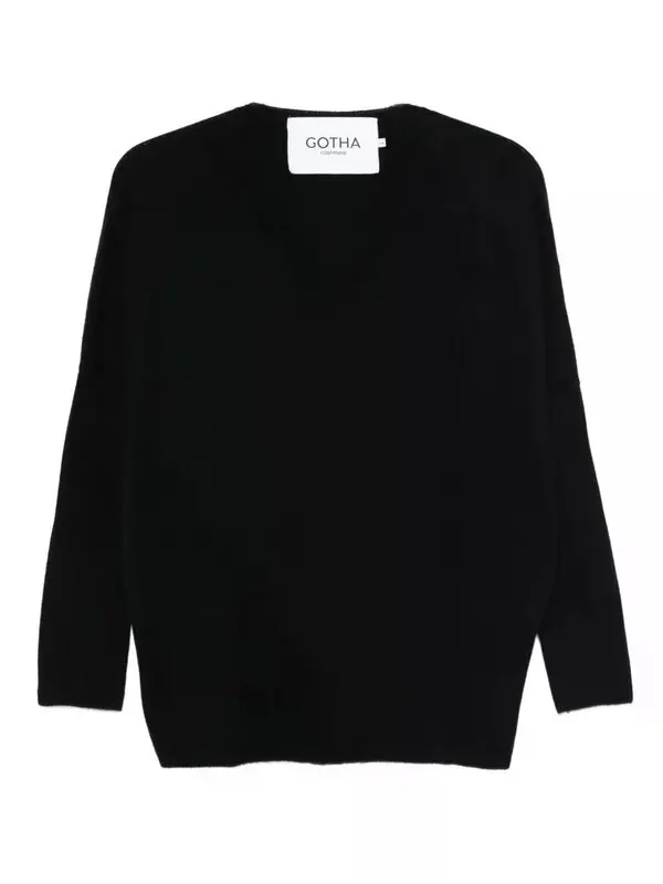 GOTHA Ribbed V-neck Sweater