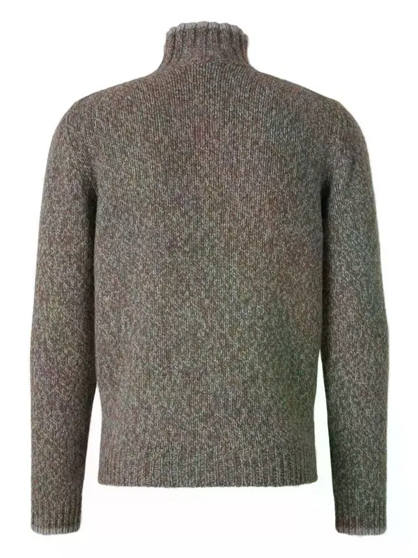 Fedeli Half-zip Ribbed Organic-cotton Sweater