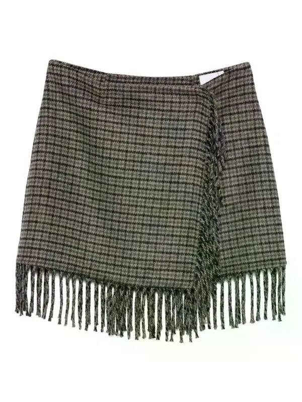 P.a.r.o.s.h Checked Fringe Skirt