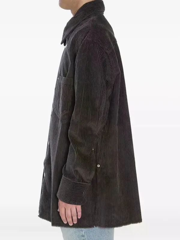 AMI Paris Corduroy Patch-pocket Shirt Jacket - Grey