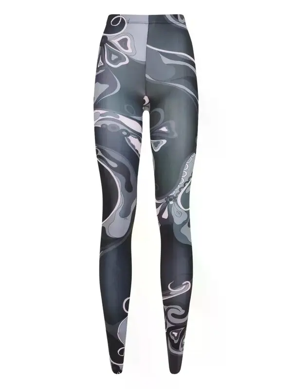 Emilio Pucci Swirl-print Tights - Black