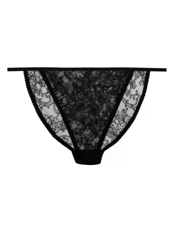 Dolce & Gabbana Lace-trimmed Thong - Black