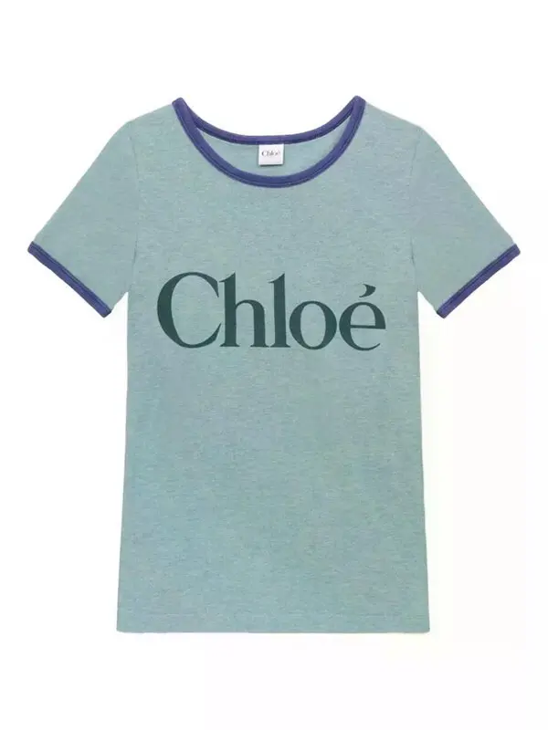 Chloé Logo-print Round-neck T-shirt - Blue
