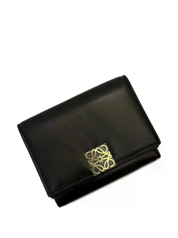 Loewe Anagram Leather Wallet - Black