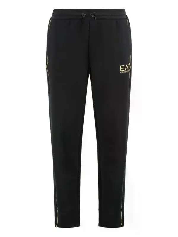 EA7 Logo-print Side-stripe Pants - Black