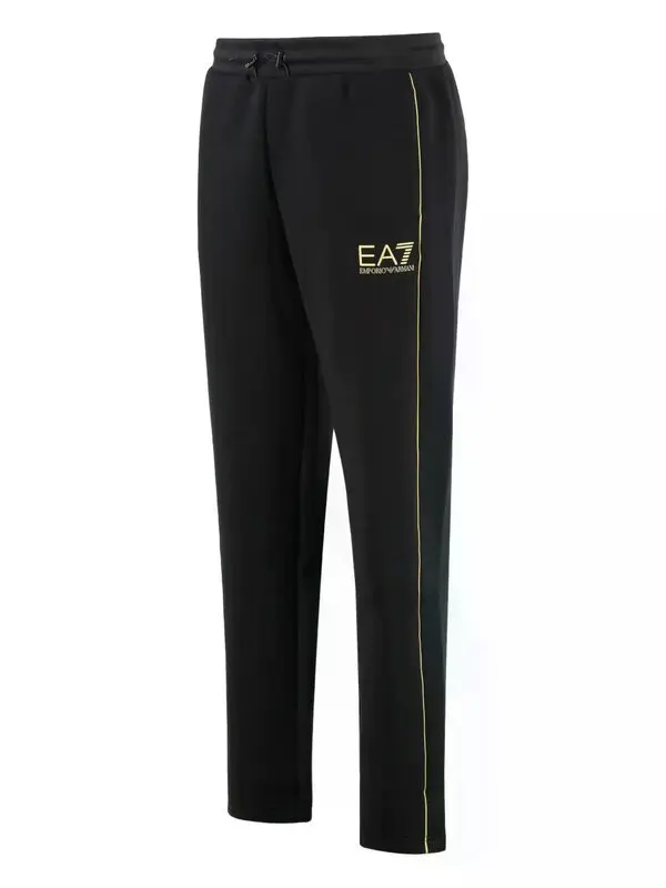 EA7 Logo-print Side-stripe Pants - Black