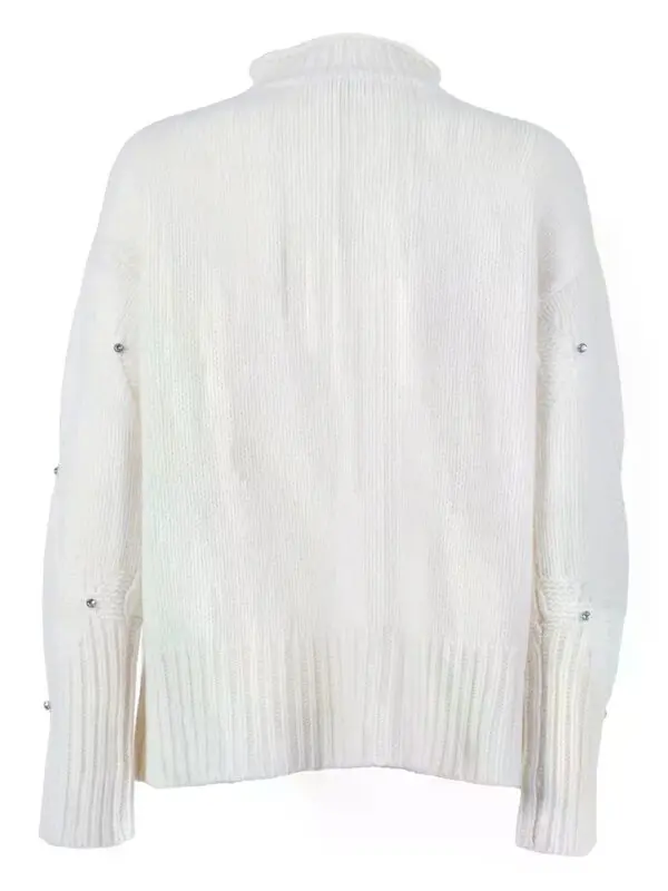 KANGRA Diamond-pattern Embellished Wool Sweater