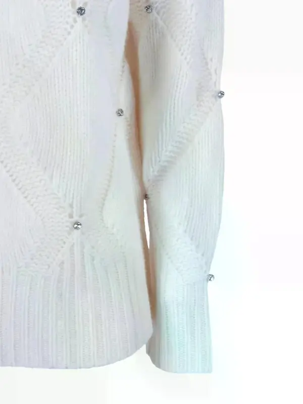 KANGRA Diamond-pattern Embellished Wool Sweater