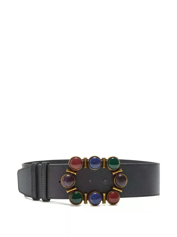 Malìparmi Embellished Leather Belt - Black
