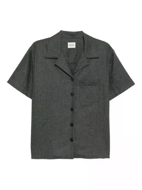 Khaite Riordan Buttoned Short-sleeve Shirt - Grey